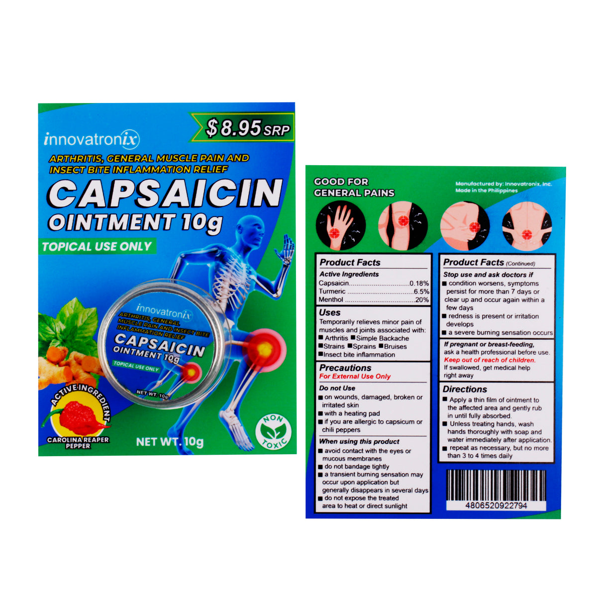 Capsaicin Ointment 10g Dealer's Pack (100 pieces) - Anti Arthritis Joi ...